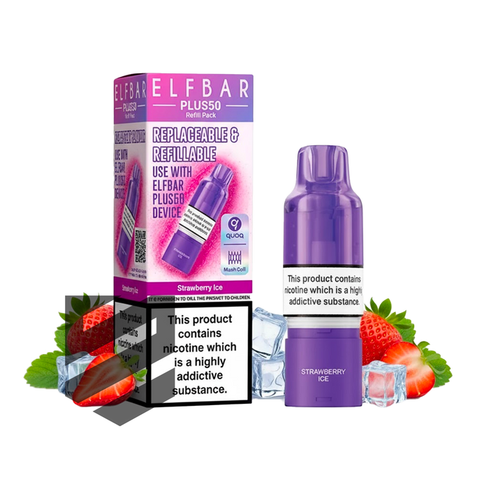 Elf Bar - Plus 50 - Pod & Refill - Strawberry Ice – Snustrend - Snus ...